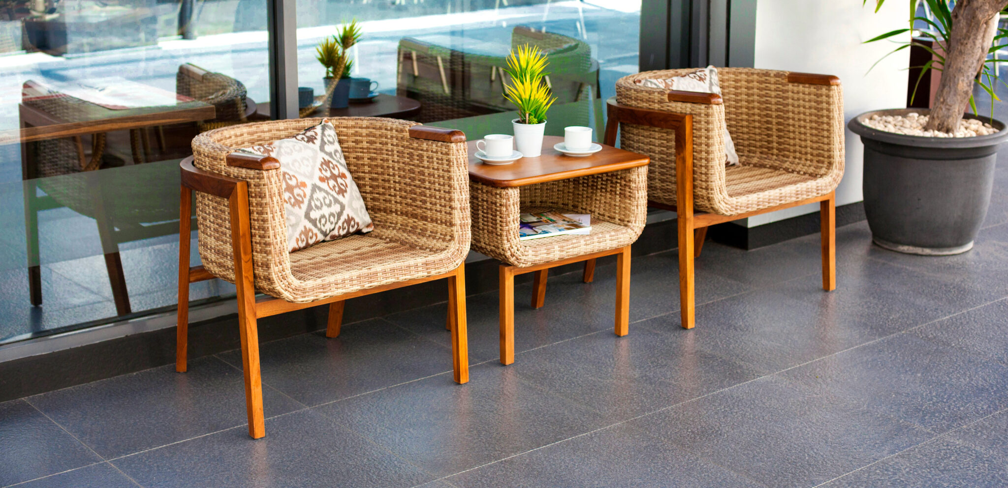 Outdoor Rattan Garden Terrace Furniture - Synthetic Rattan Furniture ...